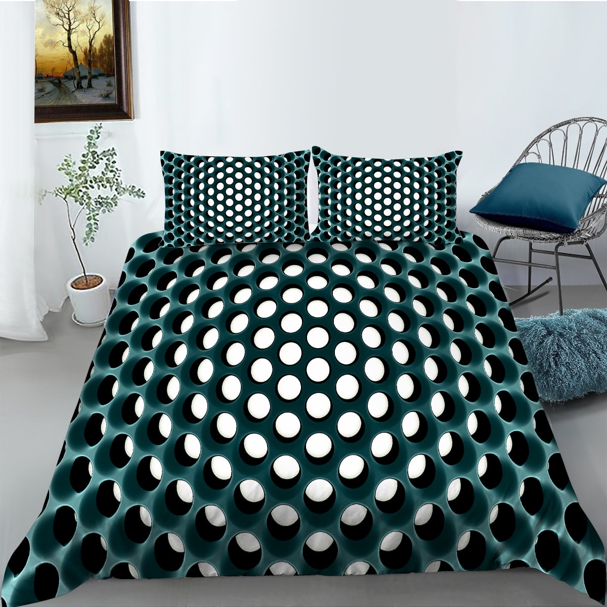 VAVIP Luxury Honeycomb Pattern Bedding Set 3D Printed 100% Polyester ...