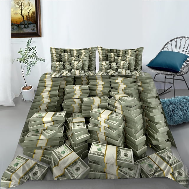 VAVIP Luxury Thin Bedding Set 3D Money Duvet Cover Pillowcase 2/3 ...