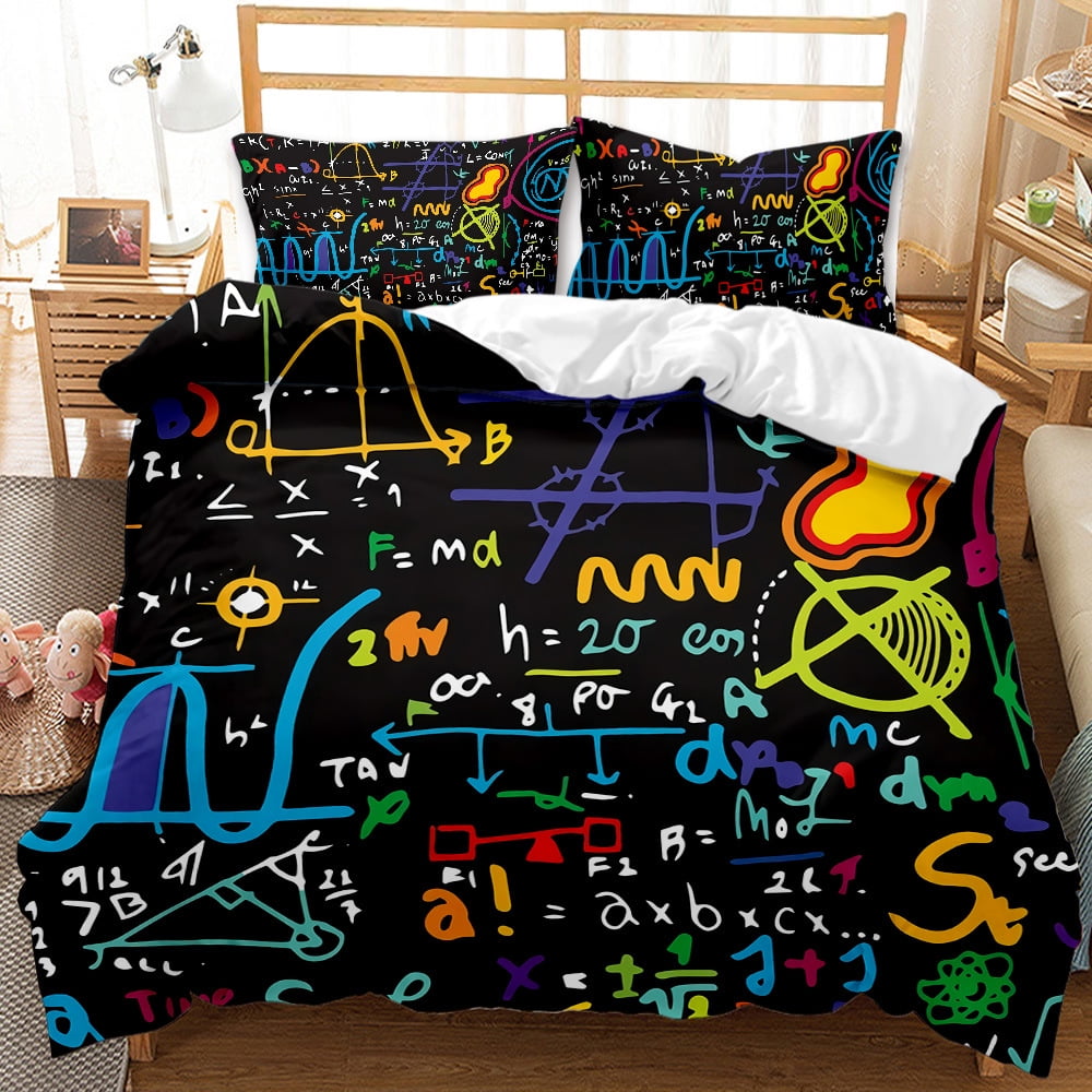 VAVIP Math Formula Theme Bedding Set 3D Learning Elite Teens Boy Down ...