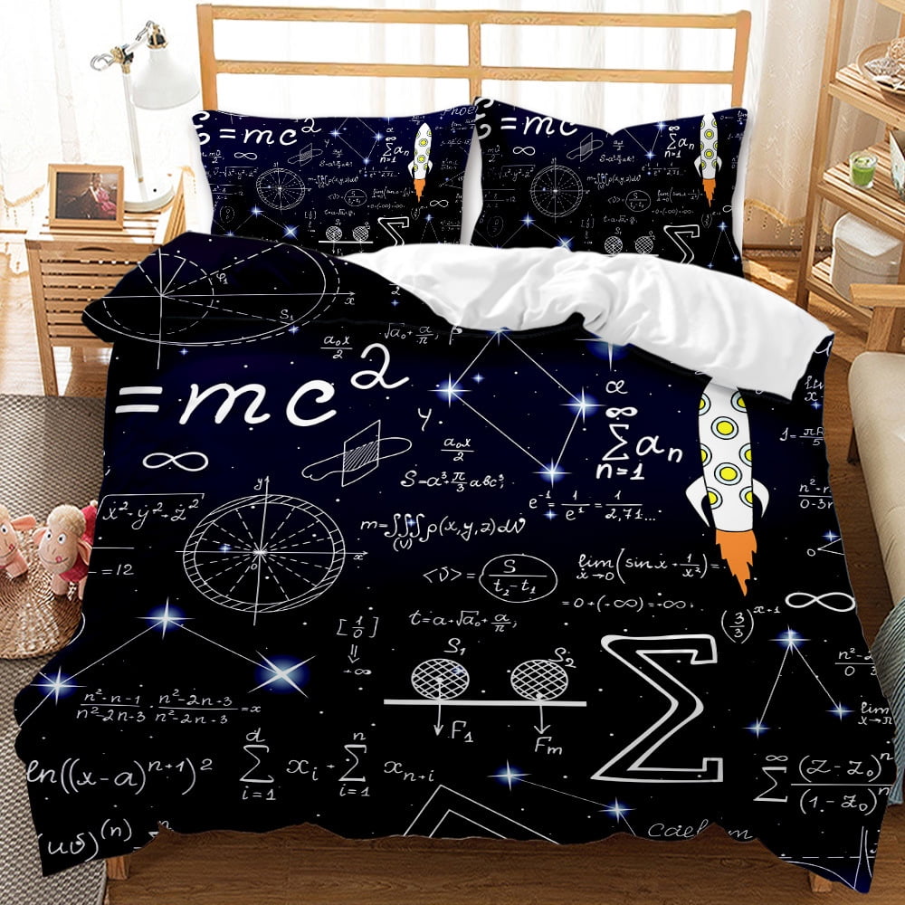 VAVIP Math Formula Theme Bedding Set 3D Learning Elite Teens Boy Down ...