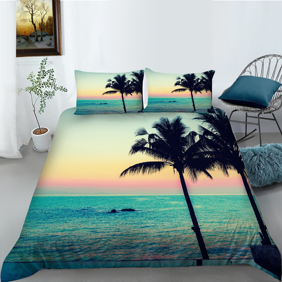 VAVIP Summer Vacation Style Bedding Set 3D Beach Duvet Cover Pillowcase ...
