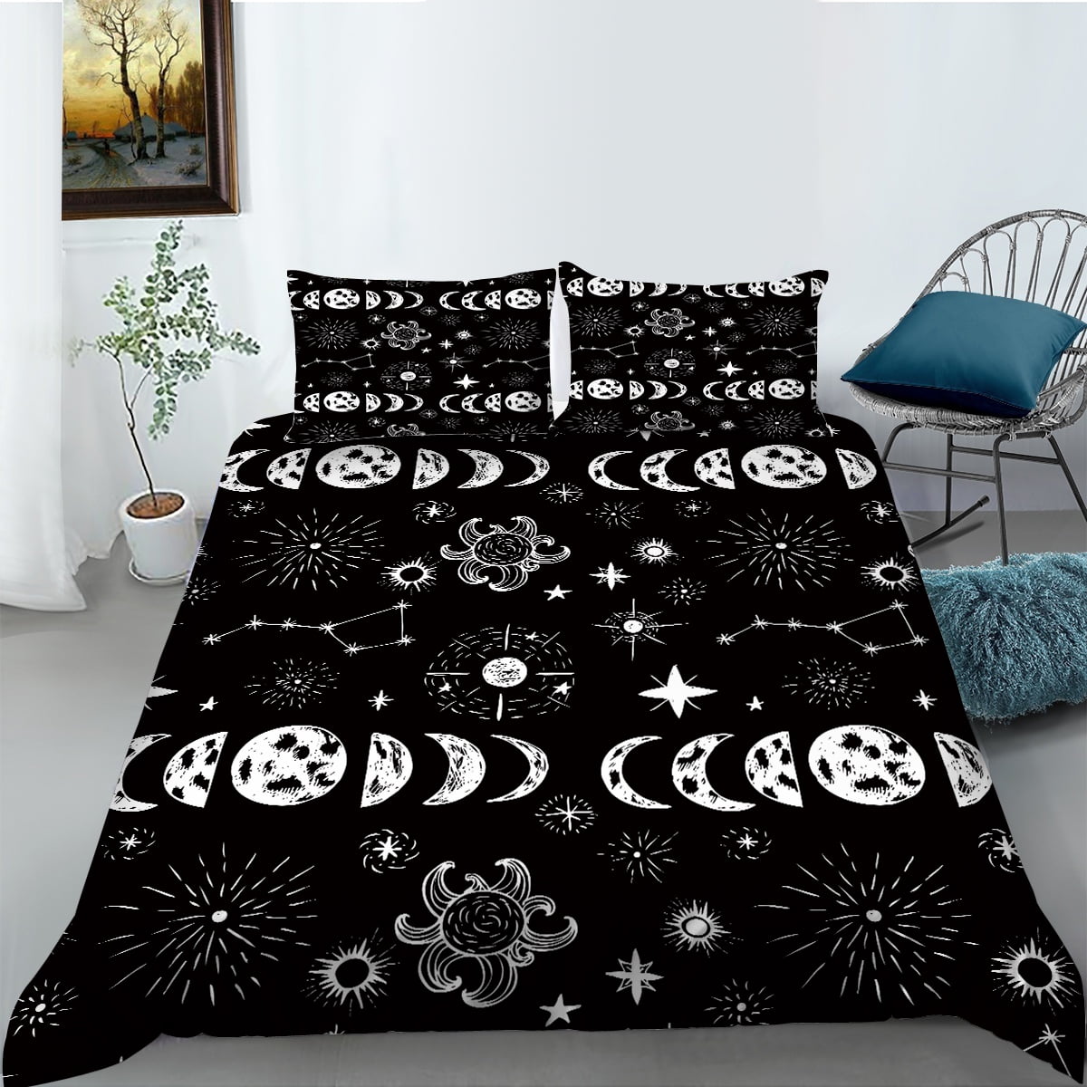 VAVIP Sun Moon Bedding Set 3D Goodnight Theme Duvet Cover Pillow Case 2 ...