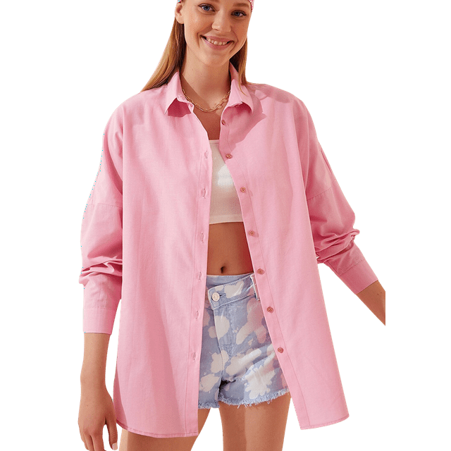 VAVONNE Womens Stylish Loose Fit Blouses, Casual Button Down Shirts ...