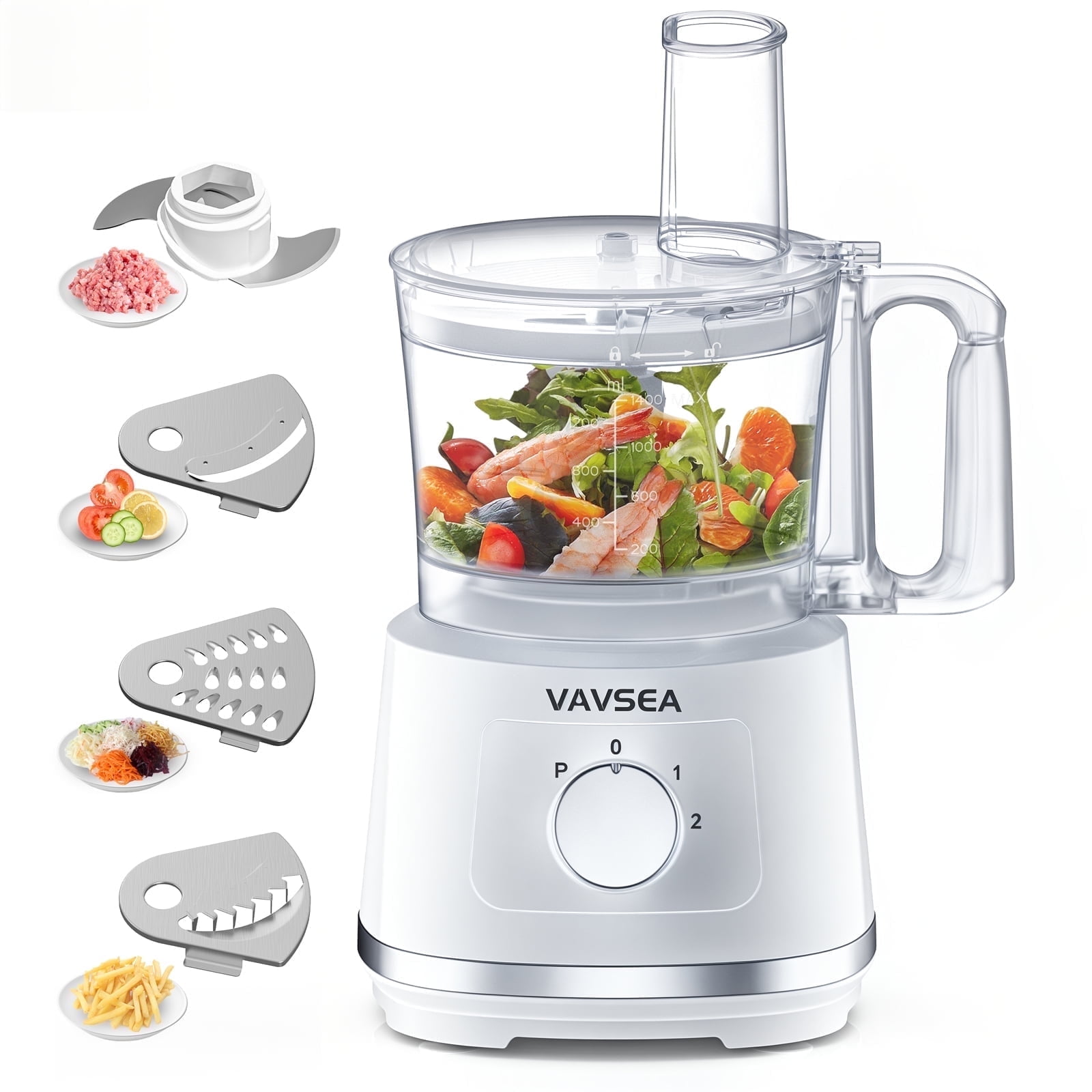 VAVSEA 8 Cup Food Processor, Vegetable Chopper, Slicer & Shredder for ...