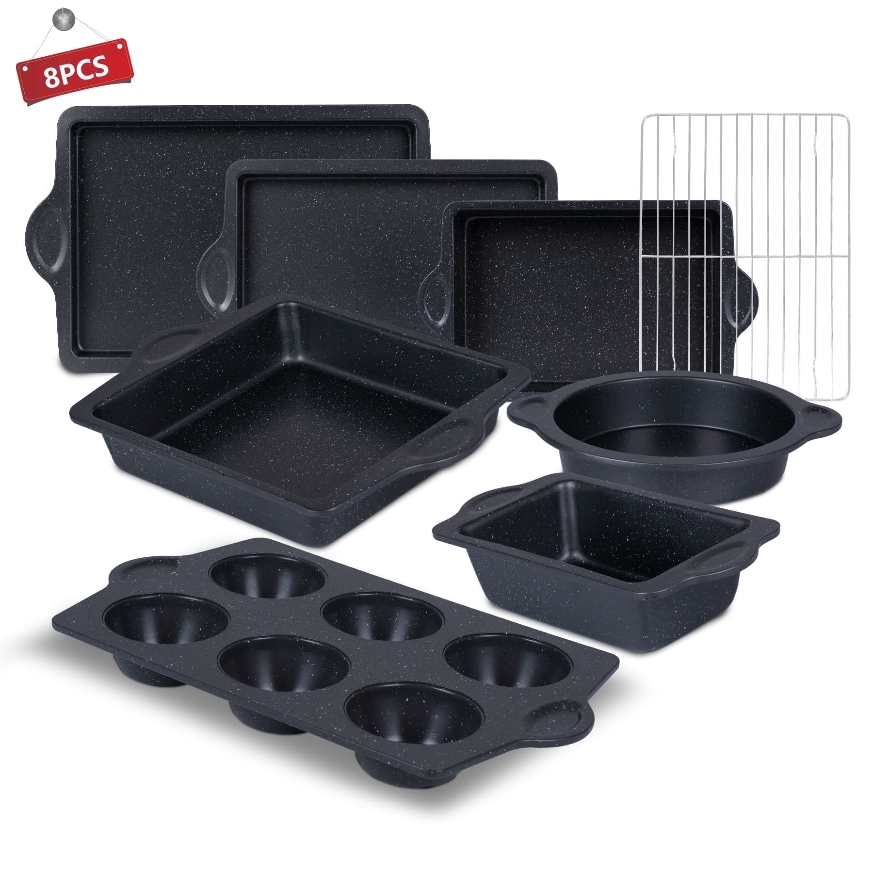 VAVSEA 7-Piece Carbon Steel Baking Pans Set, Nonstick Oven Bakeware ...