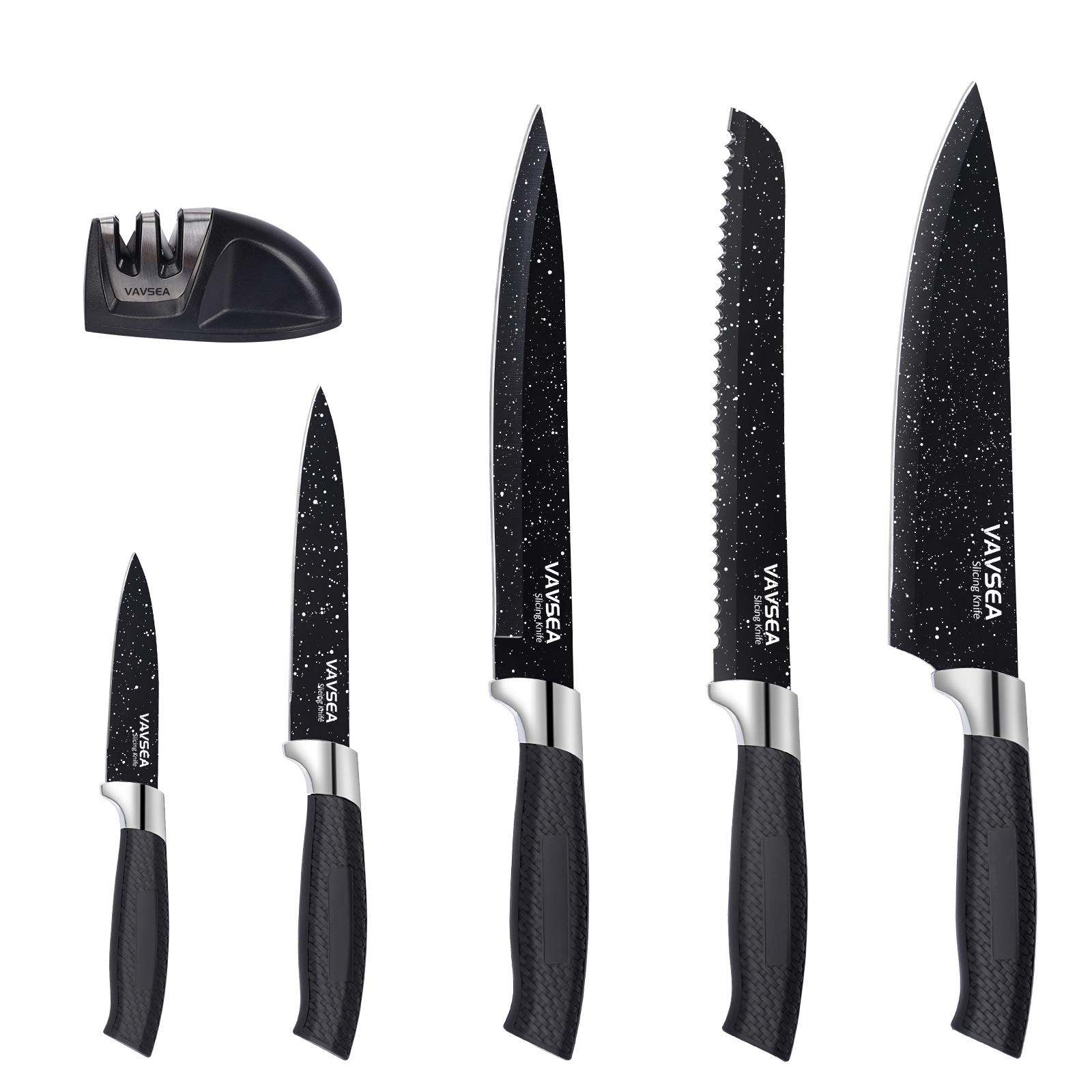 Kitchen Knife Set, 6-Pieces Khaki Sharp Knife Set for Kitchen, Non ...