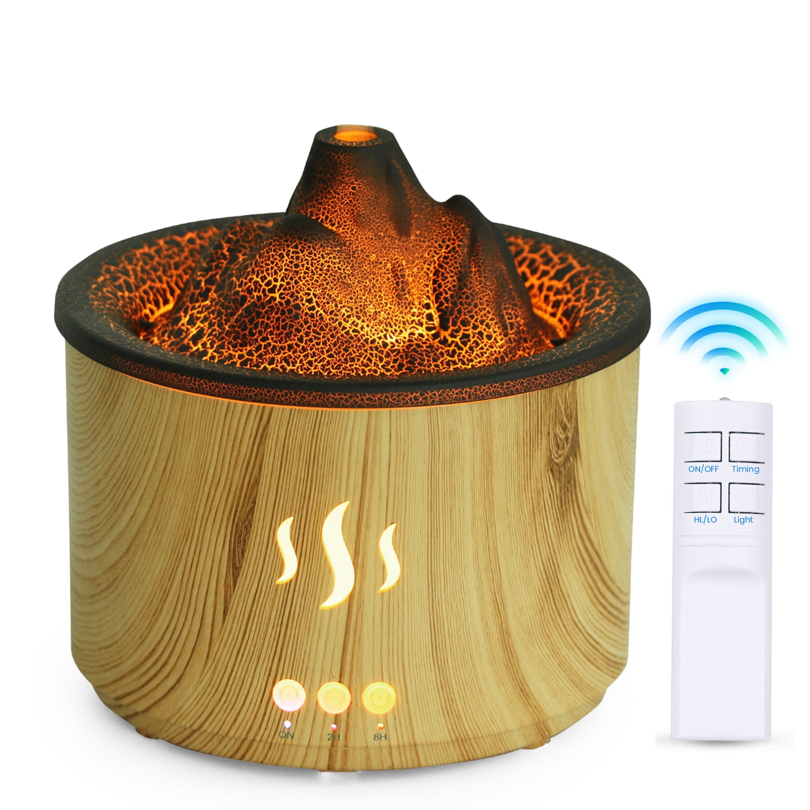 VAVSEA Wooden Aromatherapy Essential Oil Flame Diffuser, 400ml with ...