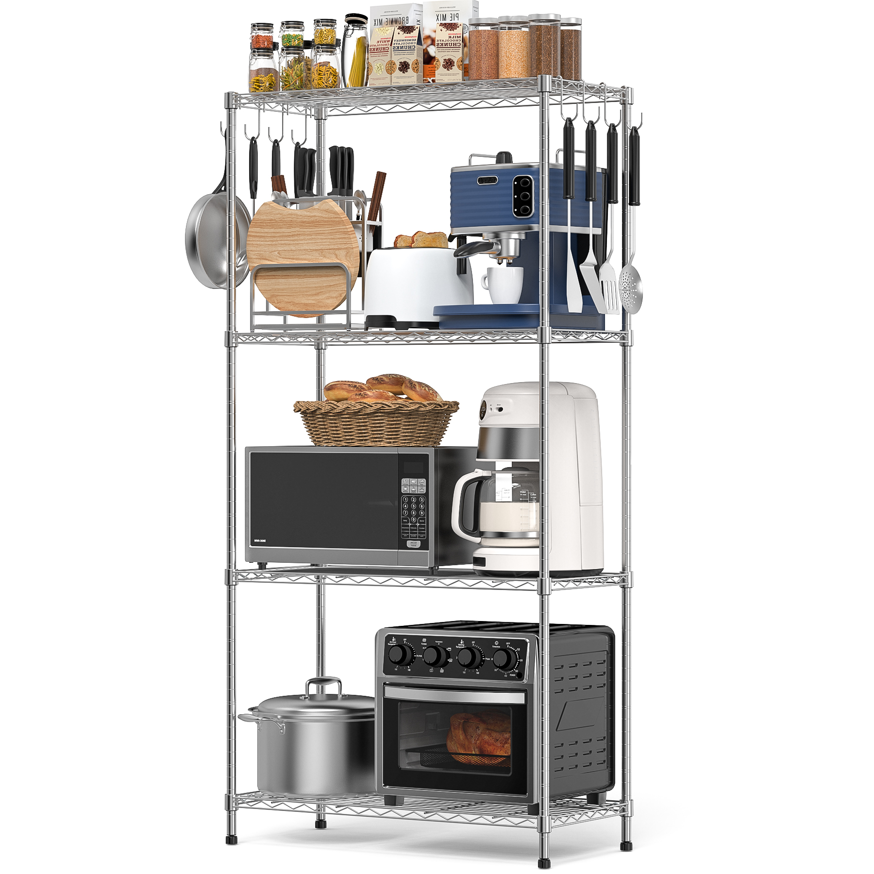 DecMode 14" x 62" Gold Metal Cube 4-Tier Shelving Unit with 4 Marble ...