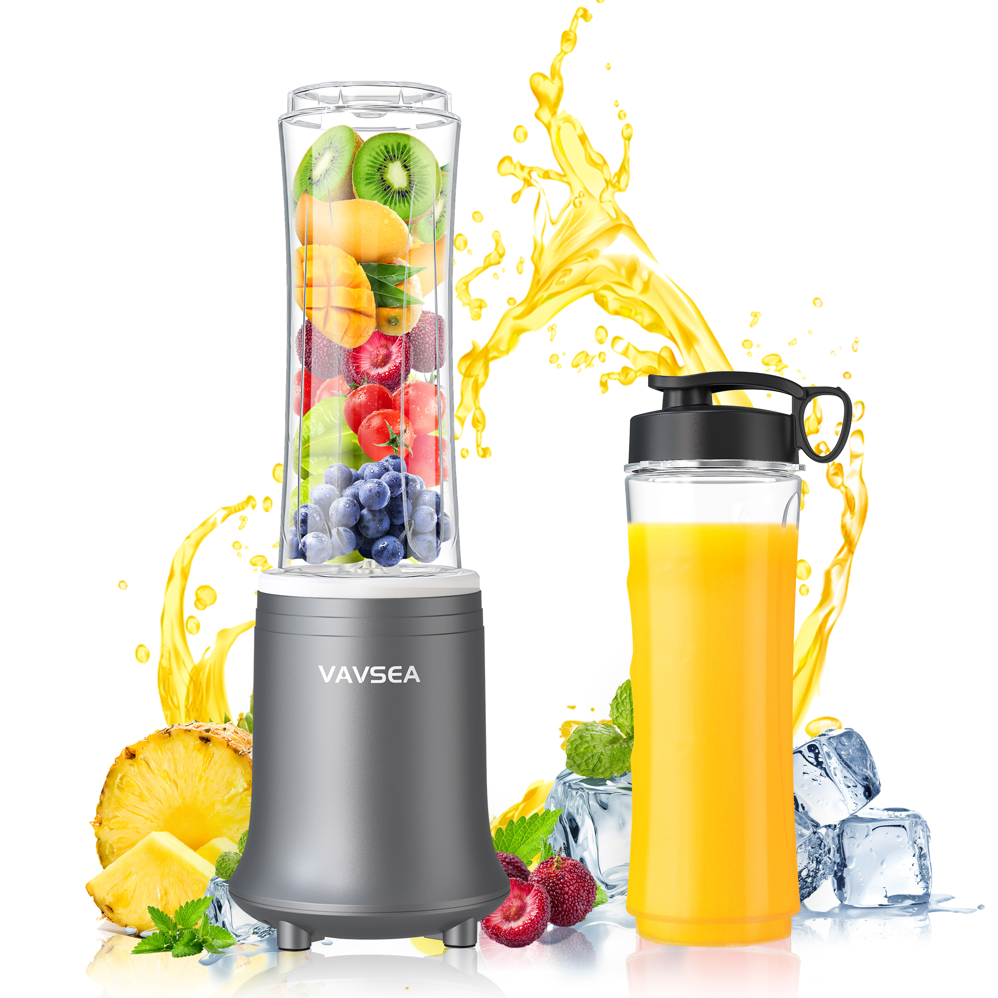 Portable Blender,Personal Blender with USB Rechargeable Mini Fruit ...