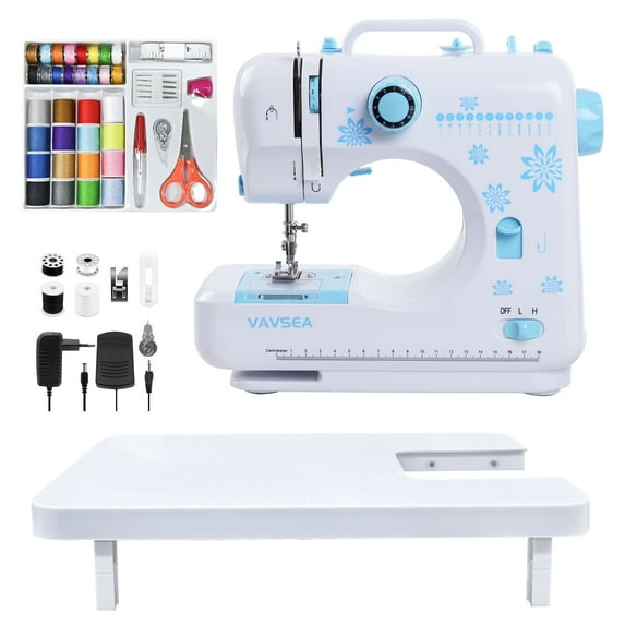 VAVSEA Portable Sewing Machine with 12 Stitches, LED Light, Table ...