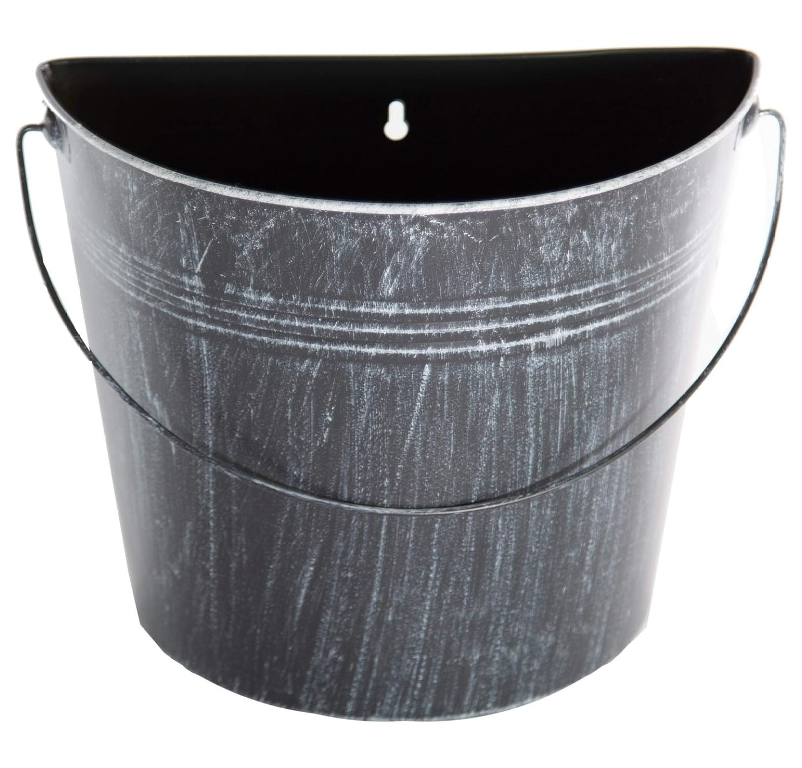 VB5123P- Planter 10.2" Half Round Wall Bucket, Antique Black - Walmart.com