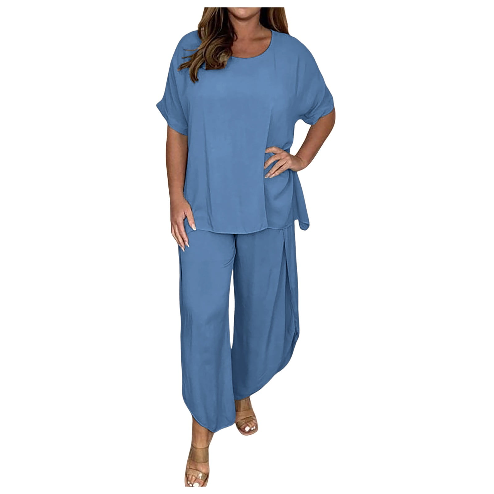 VBARHMQRT 2 Piece Pants Set for Women Black 2024 Two Piece Knit ...