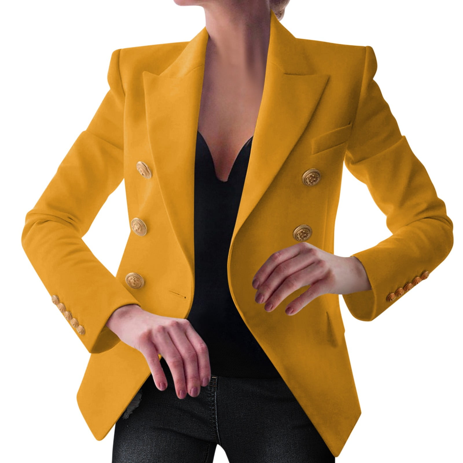 VBARHMQRT Black Blazer Women Elegant Business Office Work Women Lady ...
