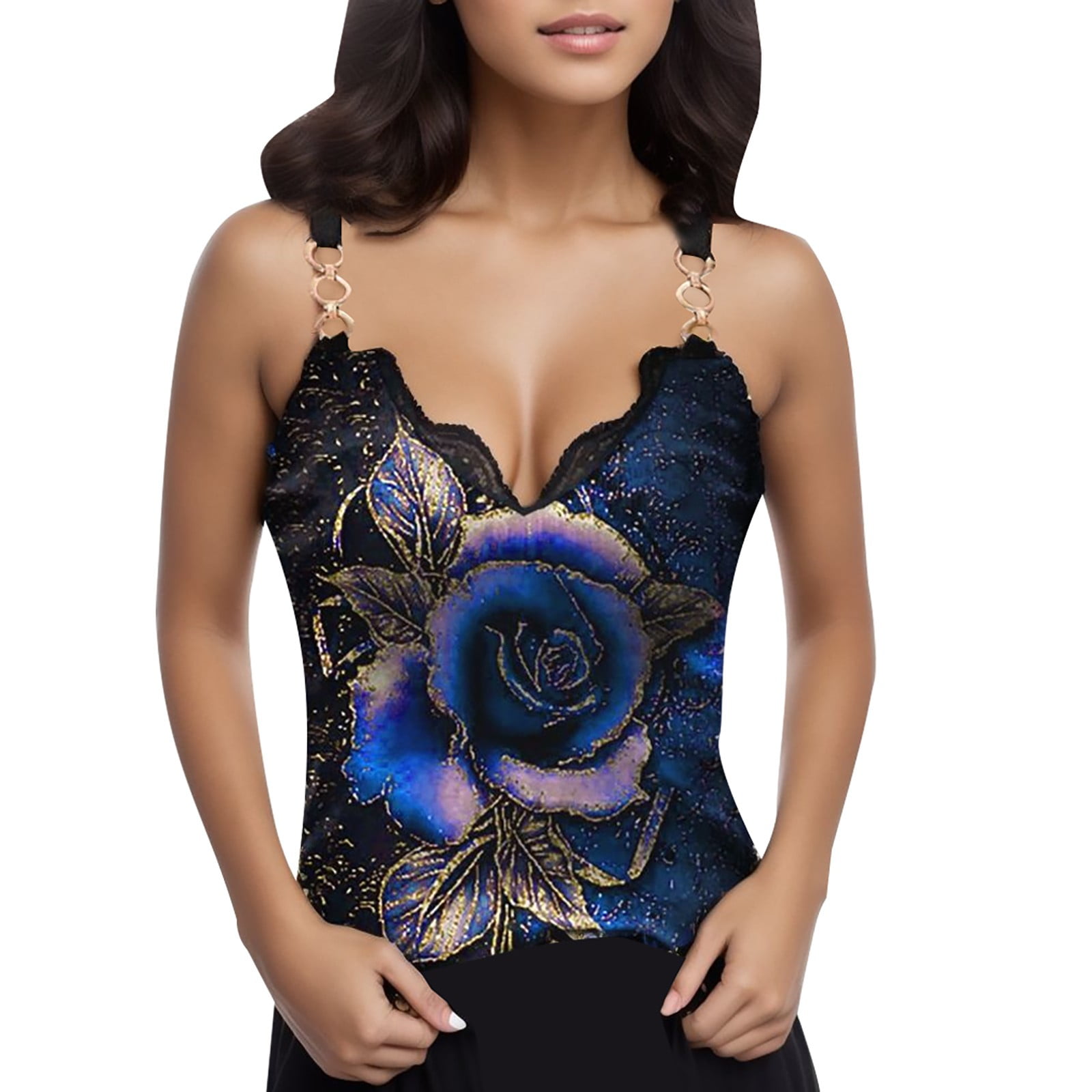Vbarhmqrt Camisole Tops For Women Built In Padded Bra Women Summer V
