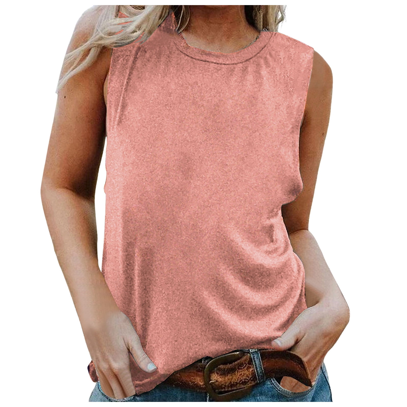 VBARHMQRT Casual Loose Tops for Women Work Vest Sleeveless Tanks Summer ...