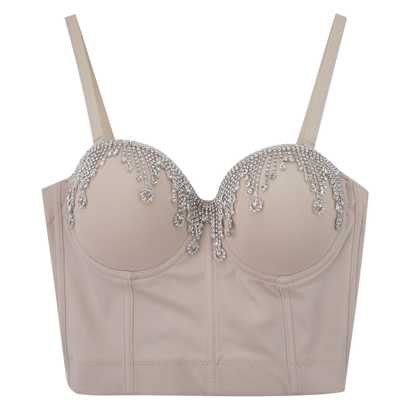 Vbarhmqrt Crop Tops For Women Sexy Plus Size Sexy Deep V With Encrusted Shape And Shape Sexy Hot