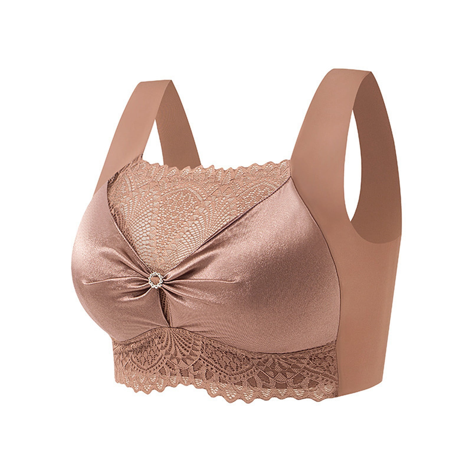 Vbarhmqrt Female Black Sports Bra Crop Top Women Fashionable Solid Color Flower Lace Trackless