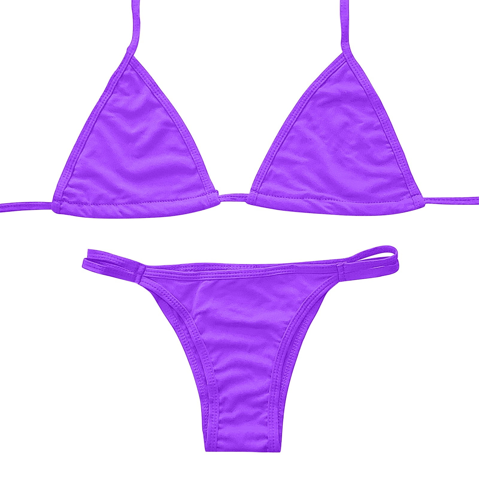 Vbarhmqrt Female Maternity Swimwear Two Piece Solid Three Point Split Bikini Summer Beach Sexy