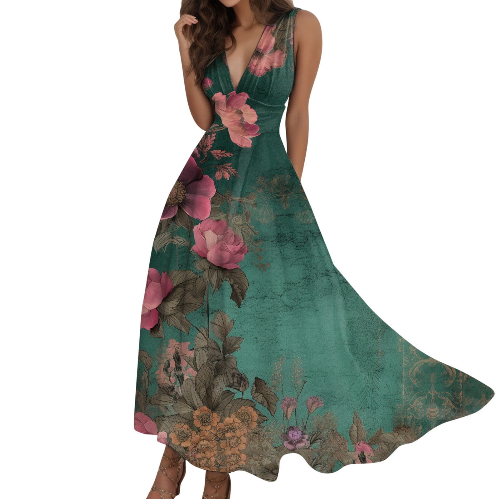 Vbarhmqrt Female Mini Dress Women Midi Summer Dresses Suitable V Neck
