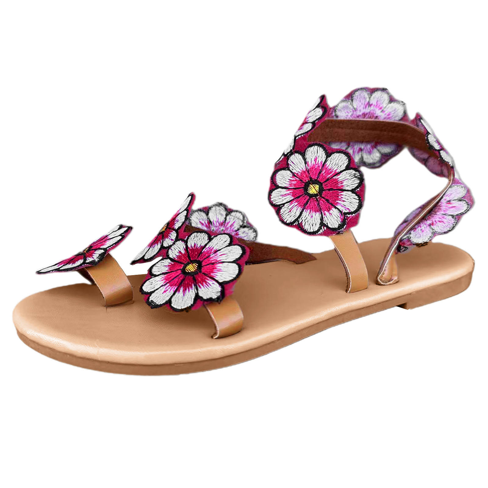 VBARHMQRT Female Platform Sandal Summer Flowers Beach Elastic Band ...