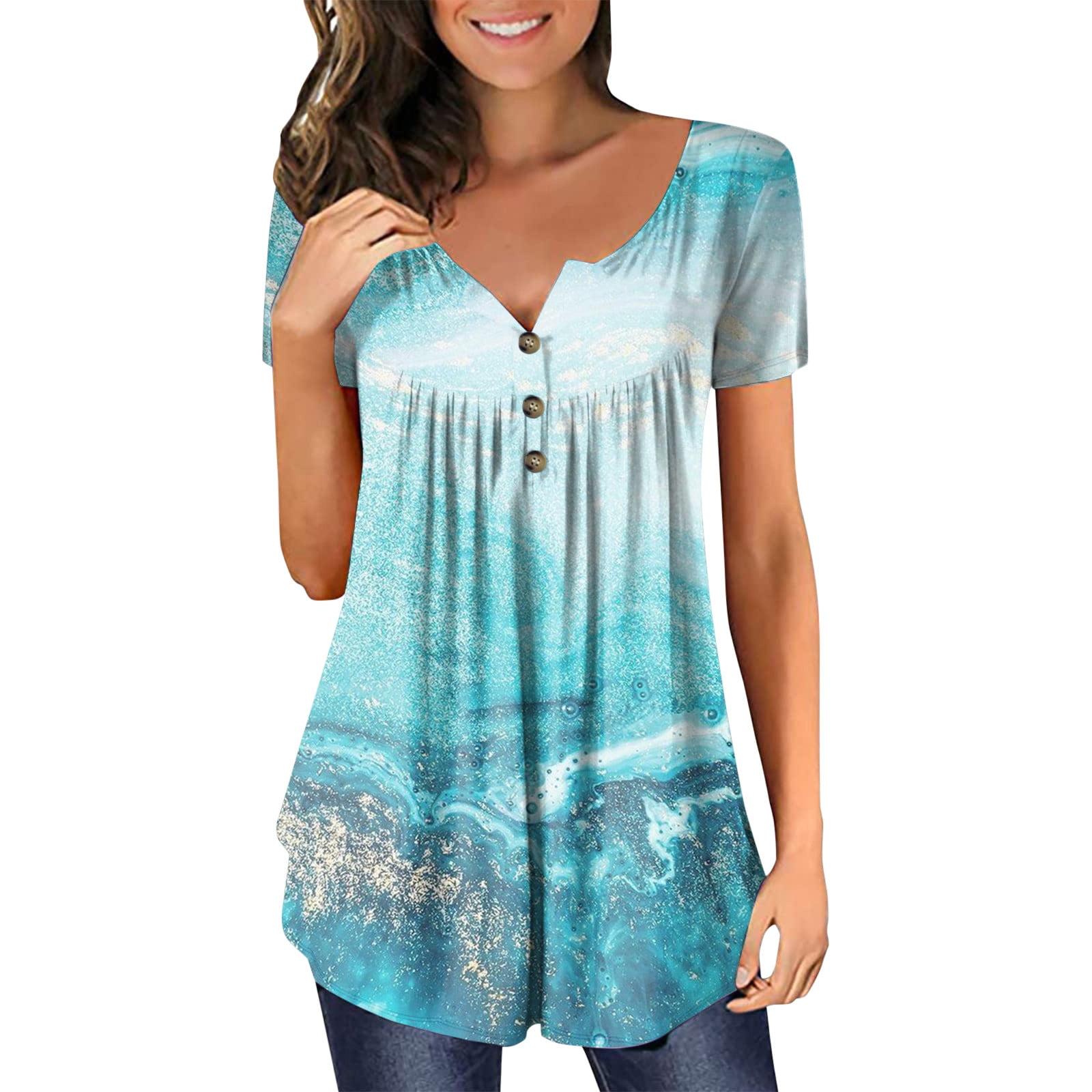 Vbarhmqrt Female Plus Size Crop Top Womens Fashion Short Sleeve Summer
