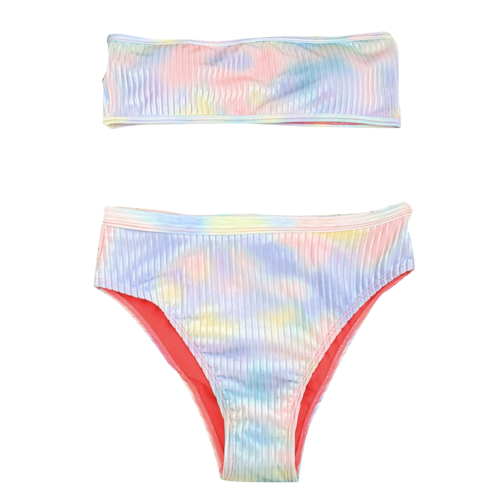 Vbarhmqrt Female Plus Size Swimwear 2 Piece Bikini Tie Dye Print Sexy