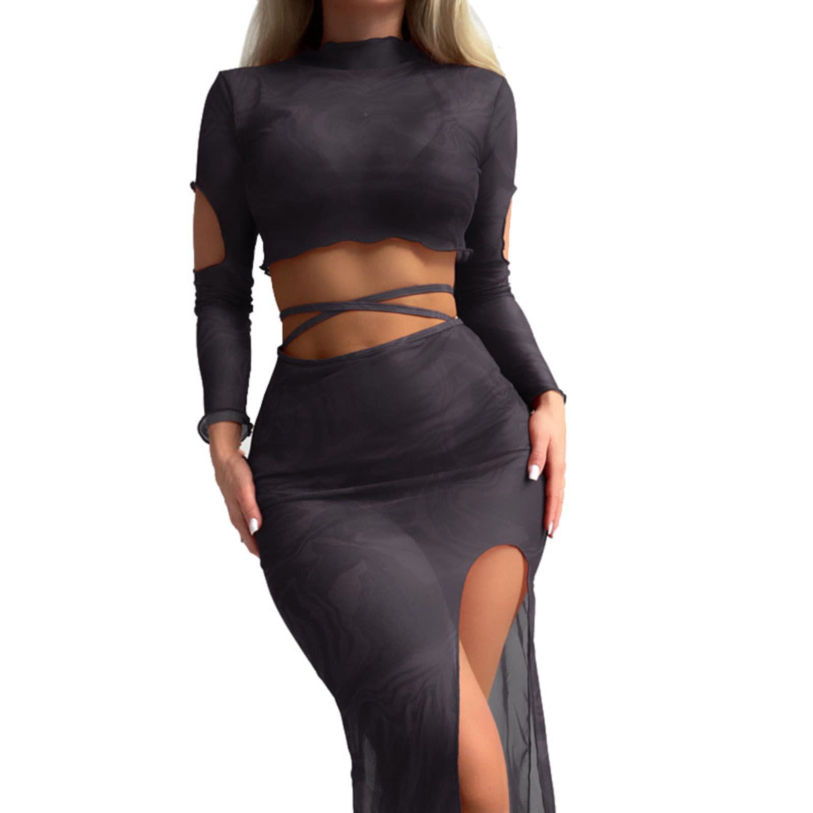 Vbarhmqrt Female Swimwear For Women Tummy Control Two Piece Lace Sexy