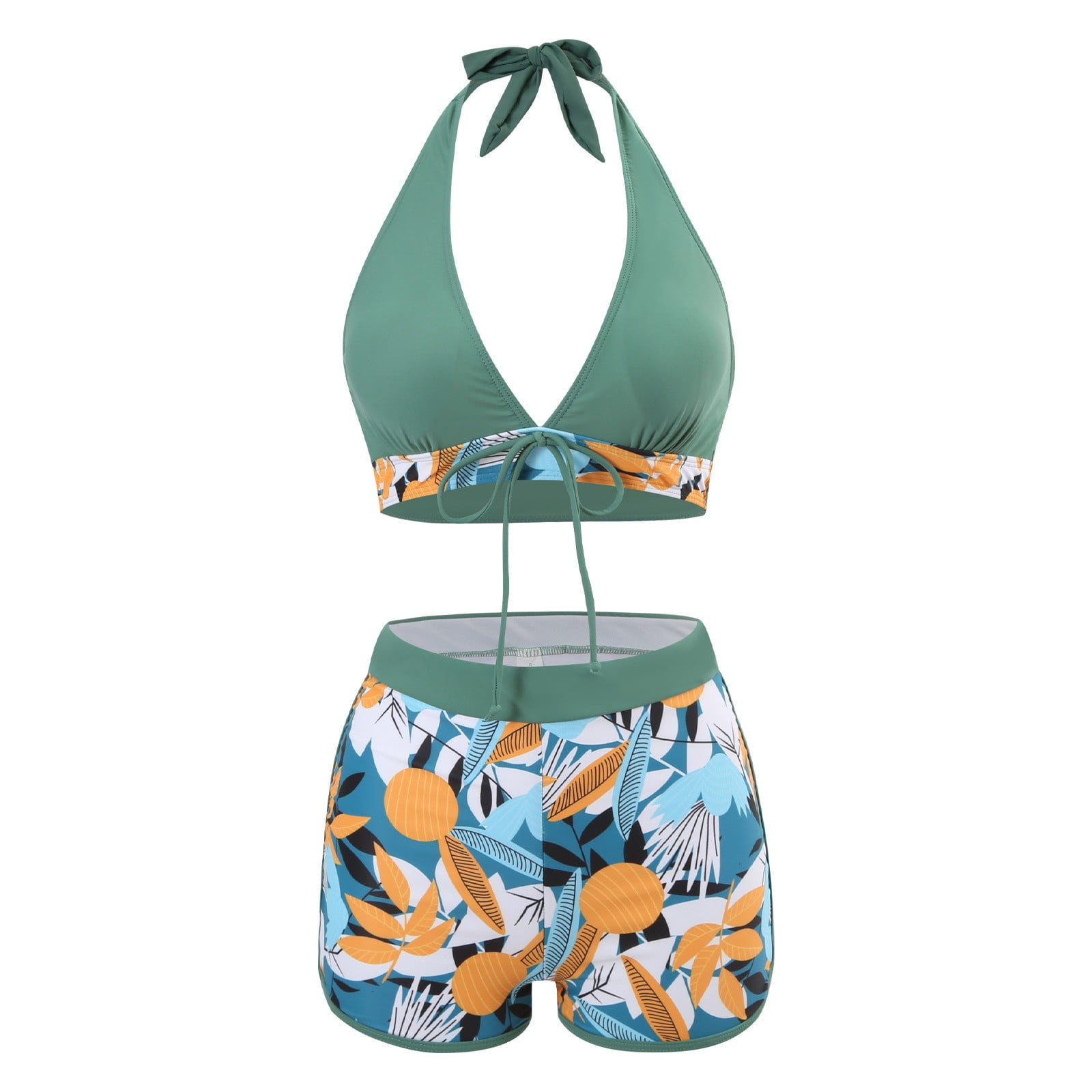 Vbarhmqrt Female Two Piece Swimsuit Bikini Conservative Open Back