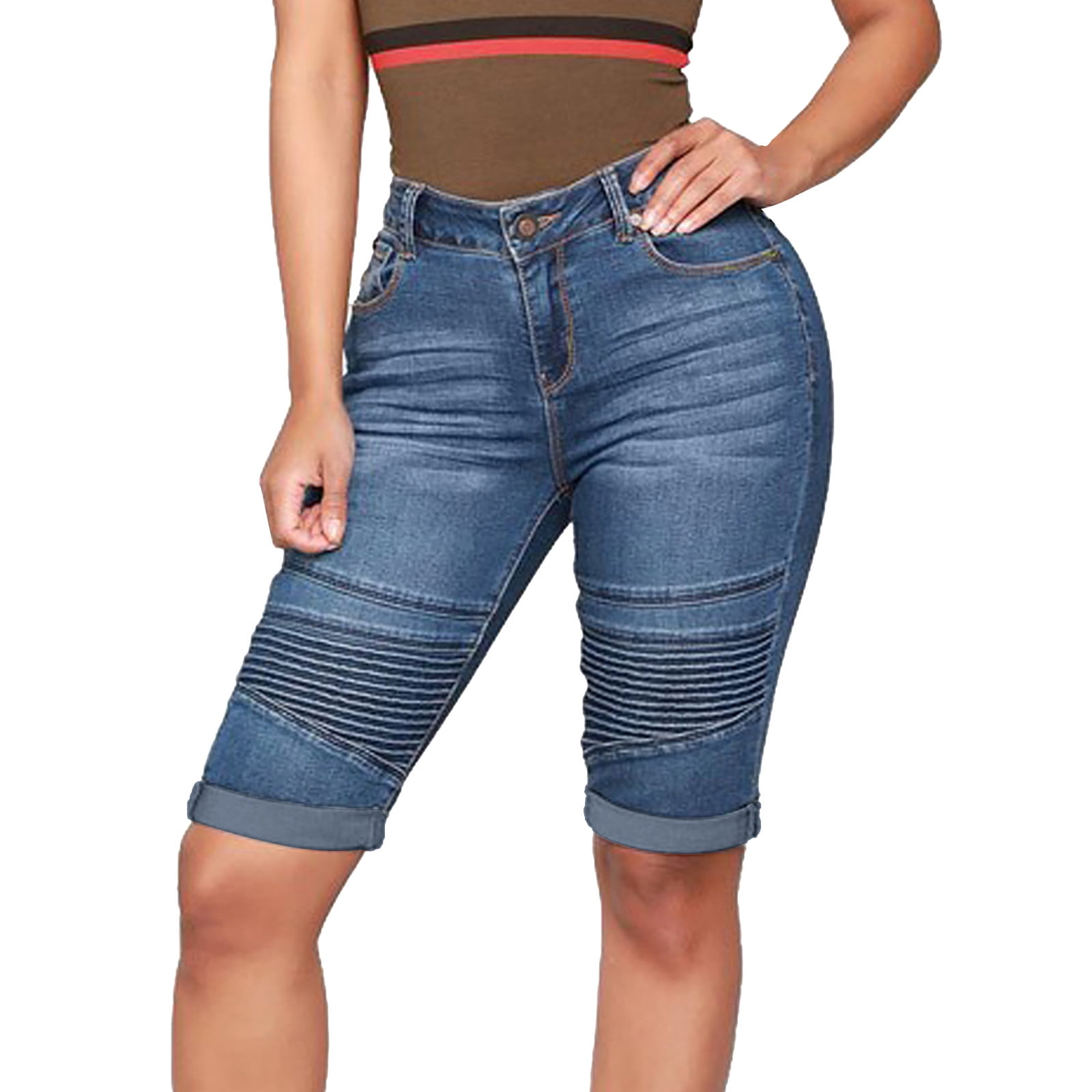 VBARHMQRT Female Womens Plus Size Jeans Women Casual Stylish Stretchy ...