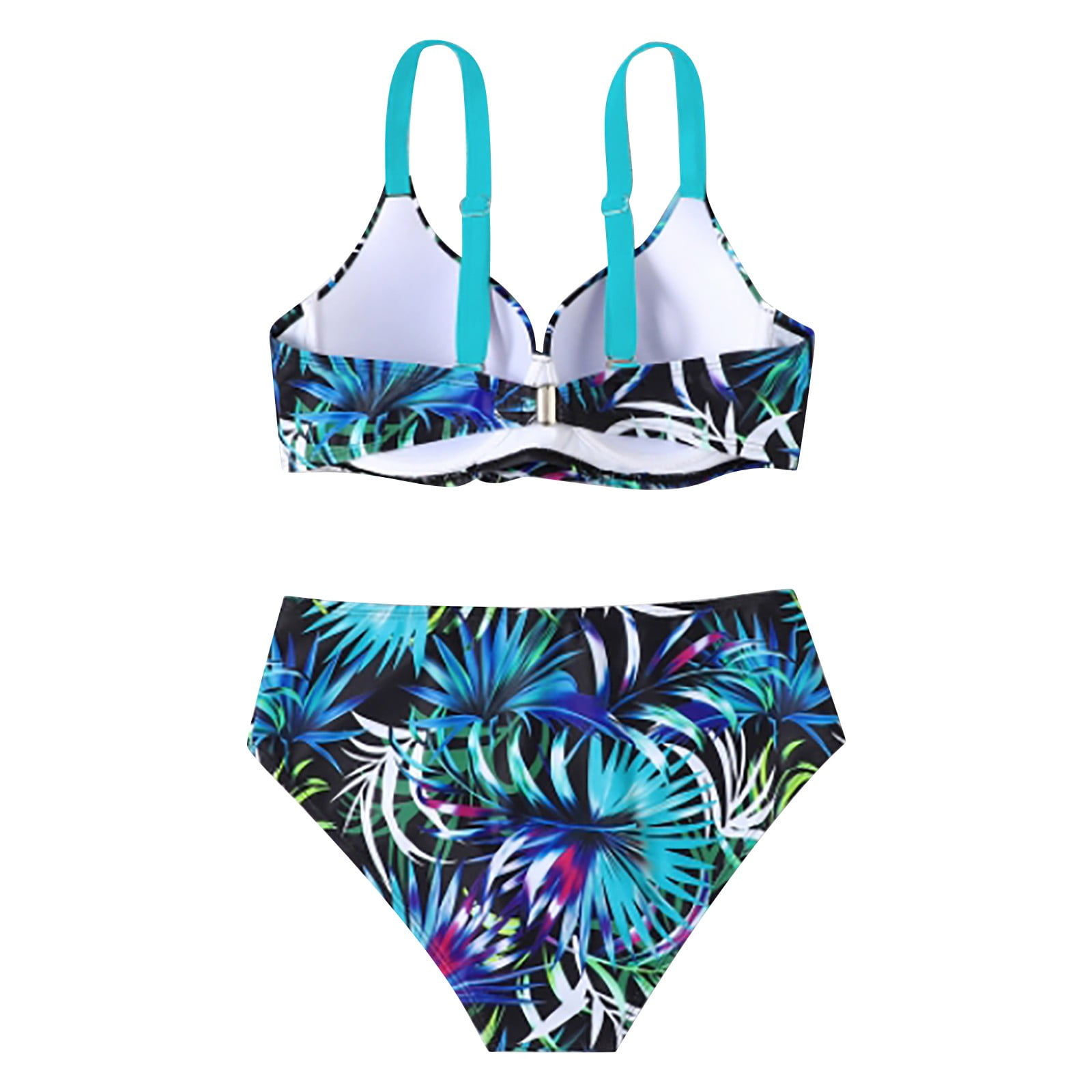Vbarhmqrt Female Womens Swimwear 2024 2 Pieces Botanical Print Sexy