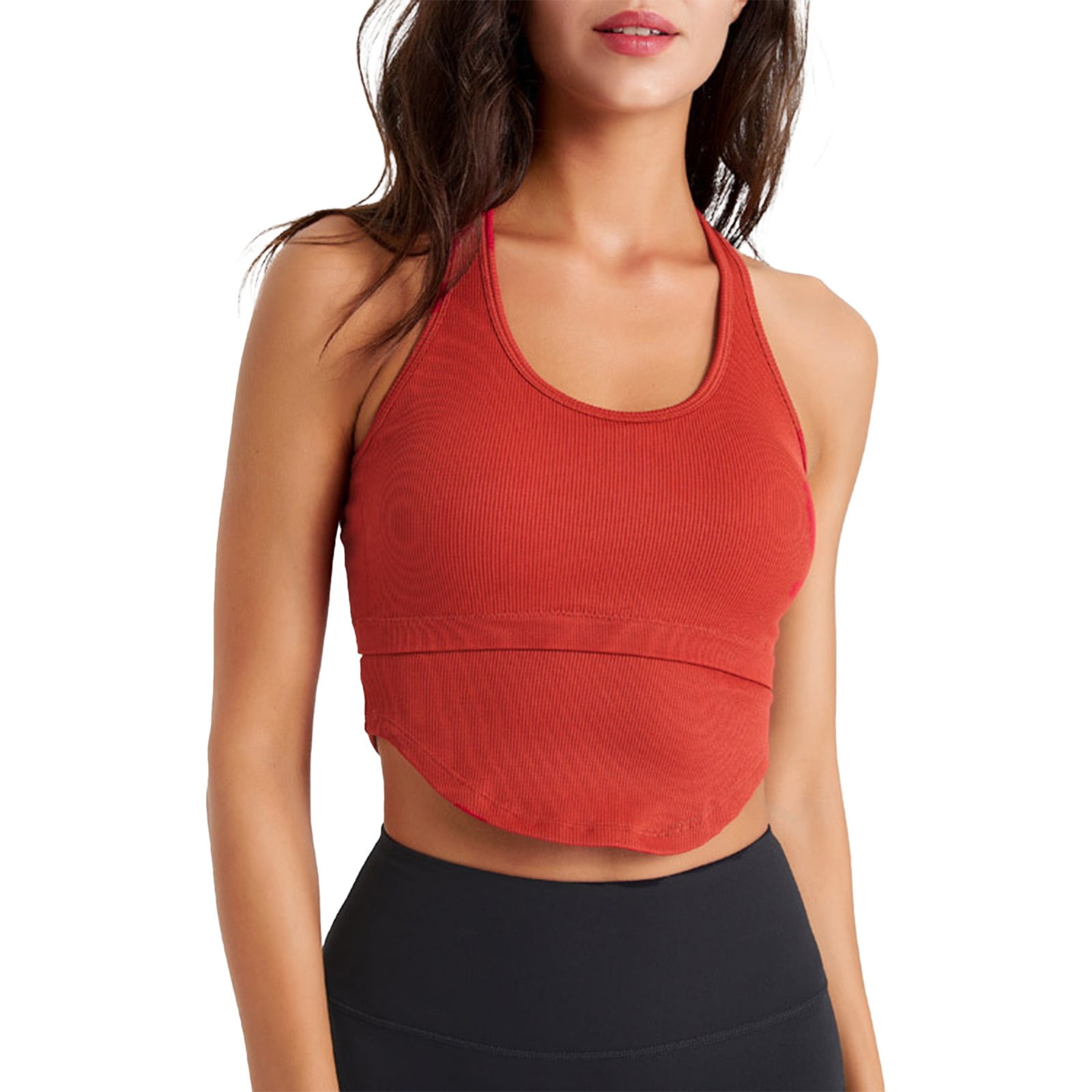 Vbarhmqrt Flowy Tank Tops For Women Crop Womens Sports Running Fitness
