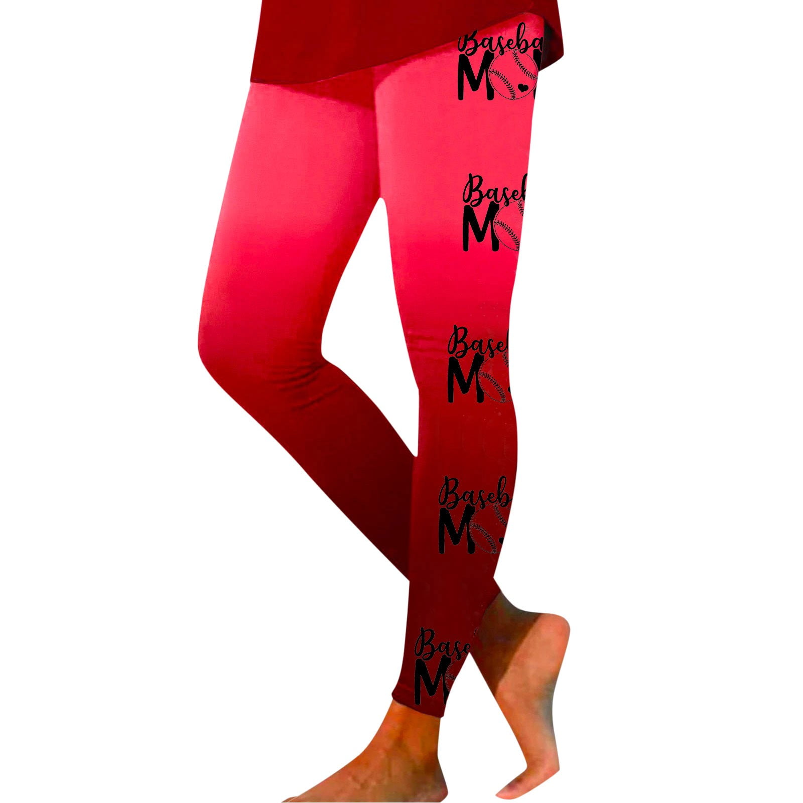 Vbarhmqrt High Waisted Leggings Womens Rugby Printed Leggings With Hip Lifting Fitness Exercise