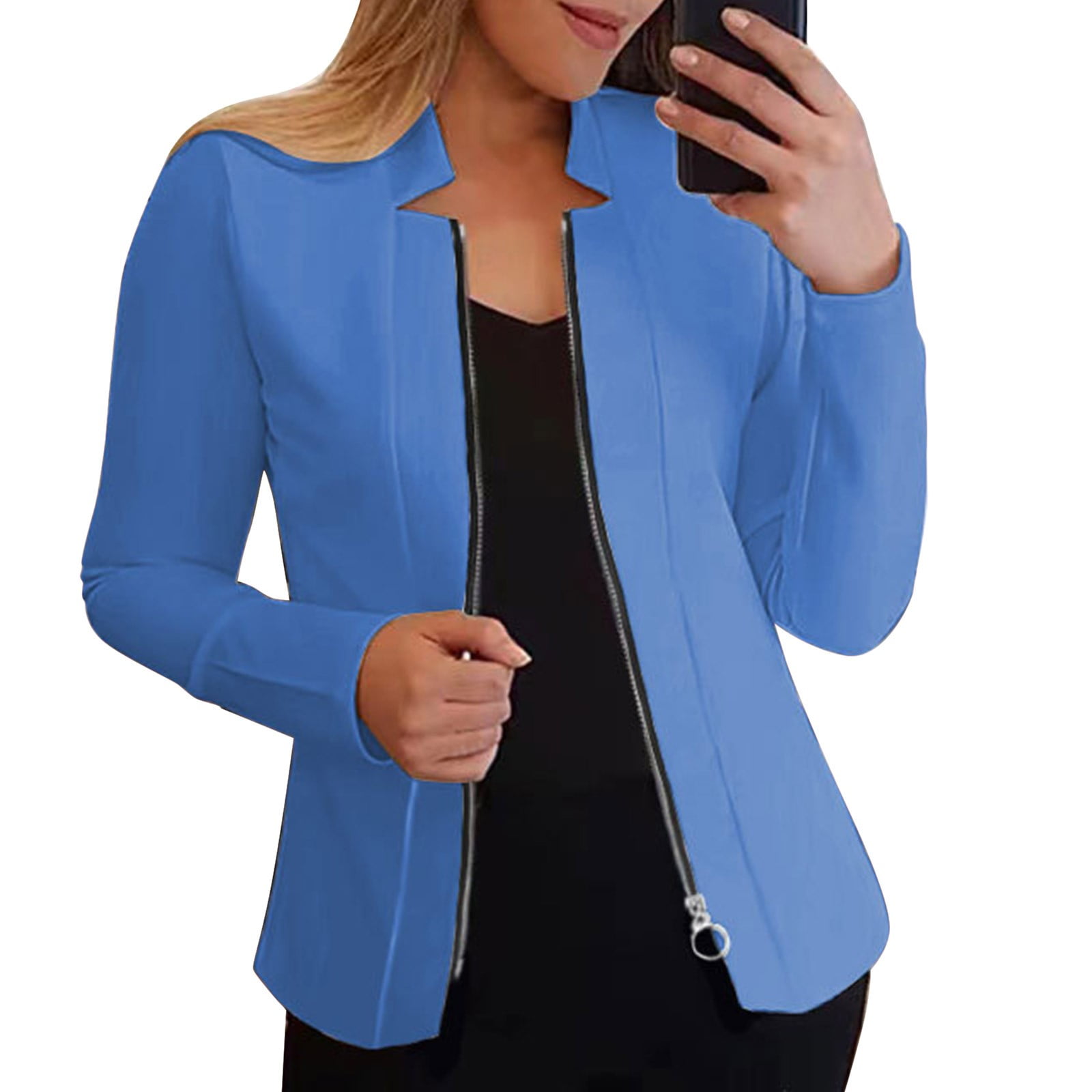 VBARHMQRT Office Jackets for Women for Work Woman Jackets Solid Open ...
