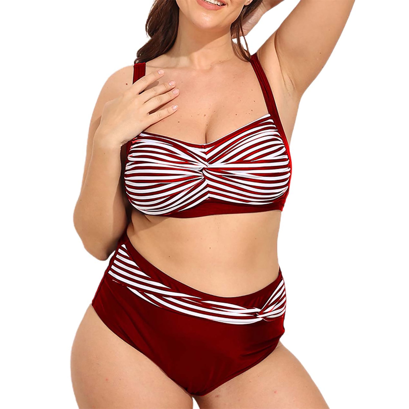 Vbarhmqrt Plus Size Bikinis For Women 2024 New Sexy Split Bikini Size Bust Hot Spring Vacation