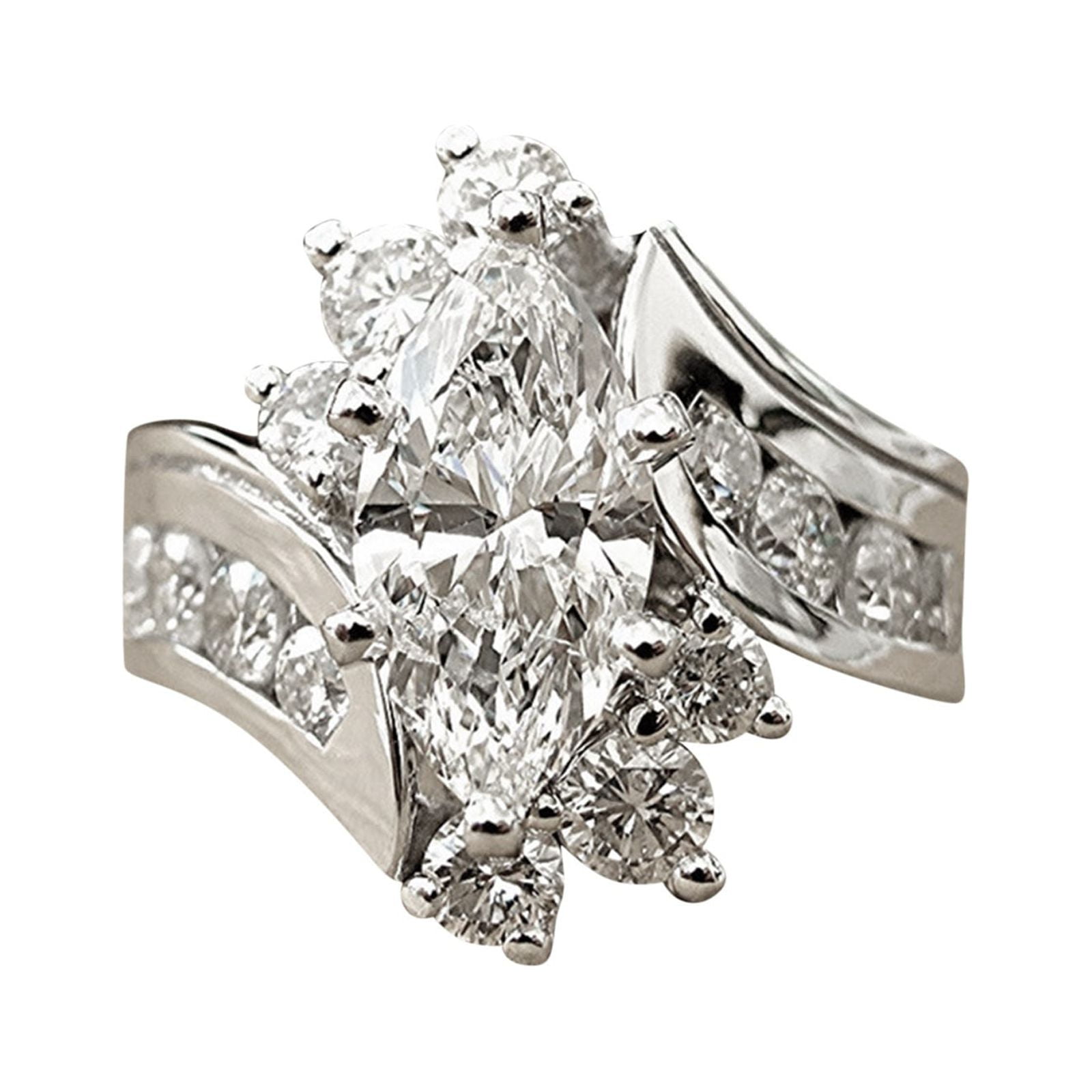 VBARHMQRT Promise Ring Women Gorgeous Diamond Irregular Sparkling ...