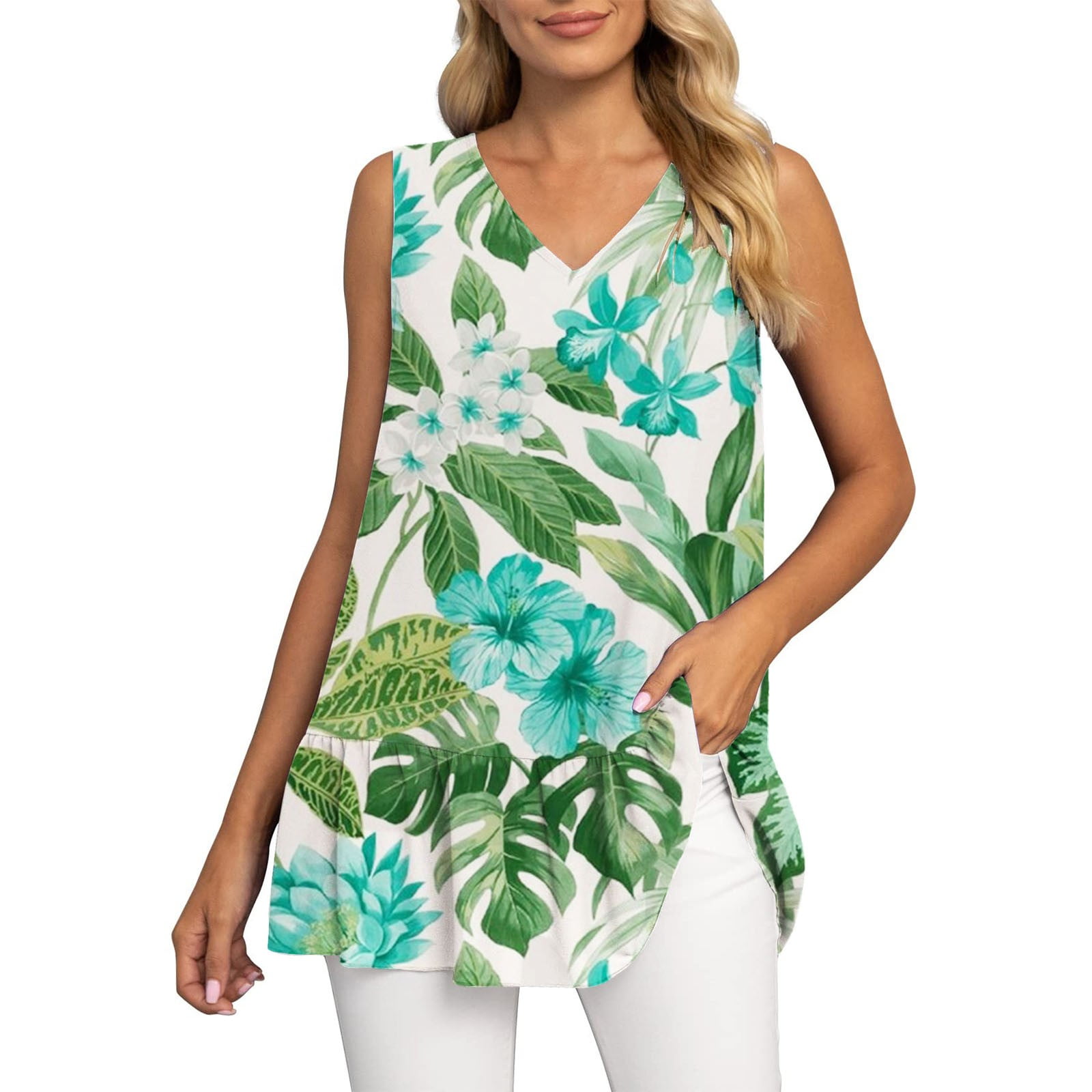 Vbarhmqrt Spaghetti Strap Tank Tops For Women Plus Size Womens Summer