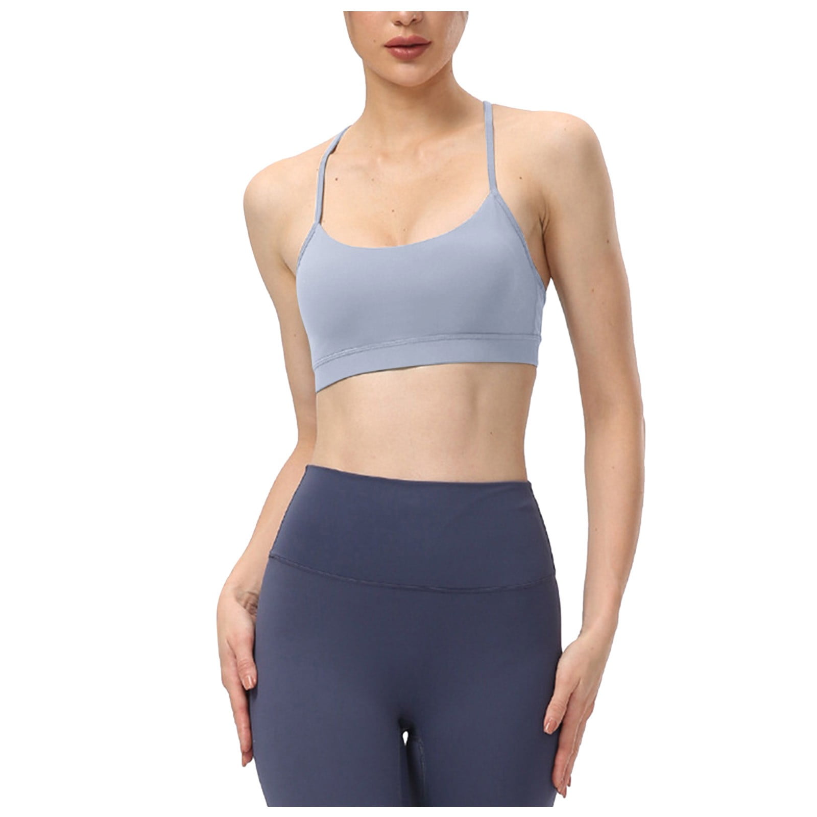 VBARHMQRT Sports Bras for Women Support Butterluxe Y Back Sports Bra Padded Racerback Low Impact ...