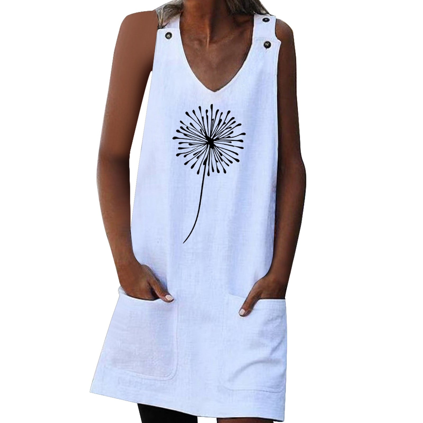 VBARHMQRT Spring Dresses for Wedding Guest Plus Size Women's Dandelion ...