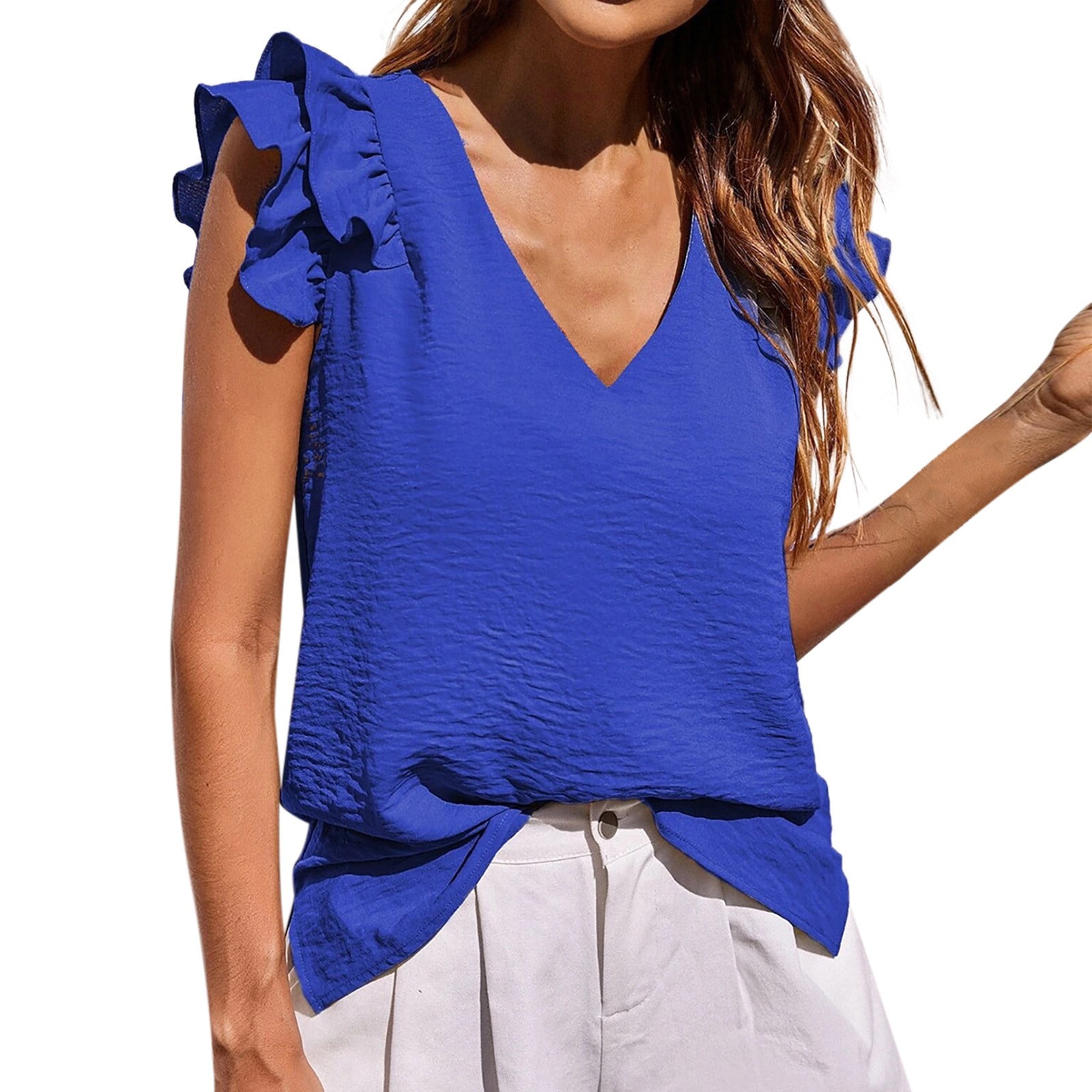 Vbarhmqrt Tank Tops For Women 2024 Compression Women W Neck Crop Tank