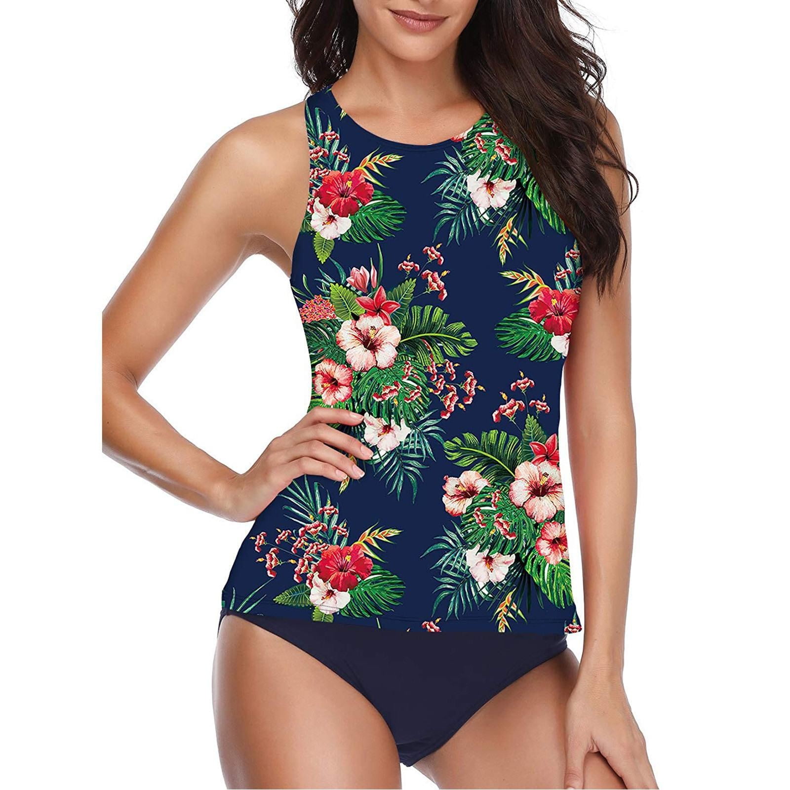 Vbarhmqrt Tankini Swimsuits For Women Tummy Control 2 Piece High