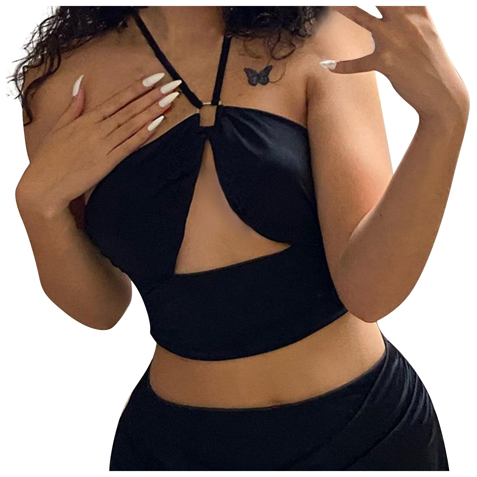 Vbarhmqrt Tube Tops For Women Summer Fashion Womens Sexy Skeleton