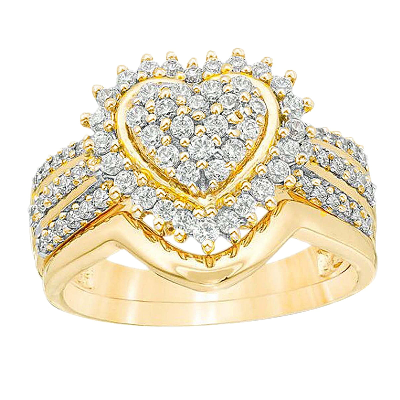 VBARHMQRT Valentine Rings Love Diamond Ring Set Ladies Fashion Wedding ...