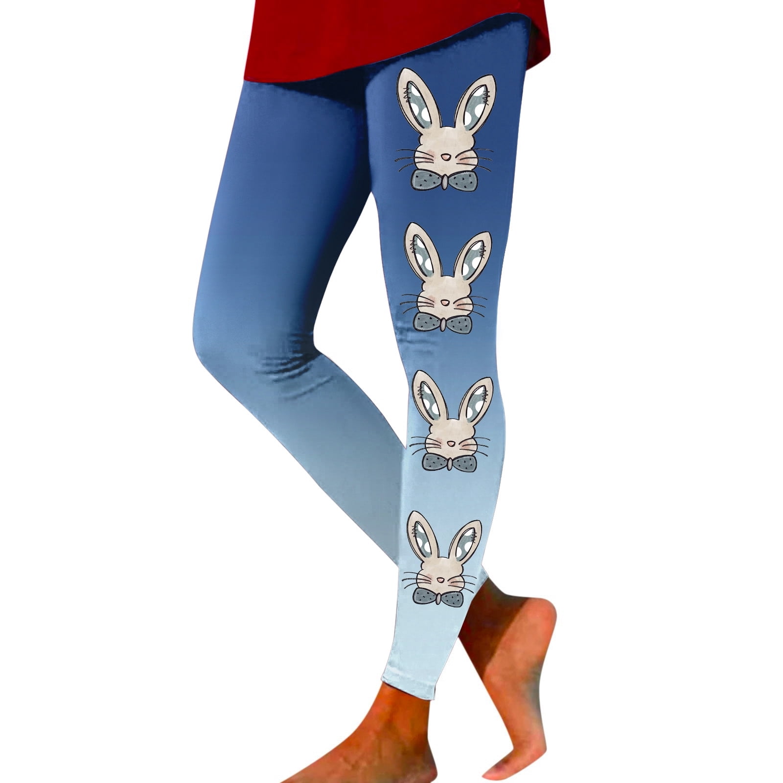 VBARHMQRT Women Yoga Pants with Pockets Short Women's Easter Bunny ...