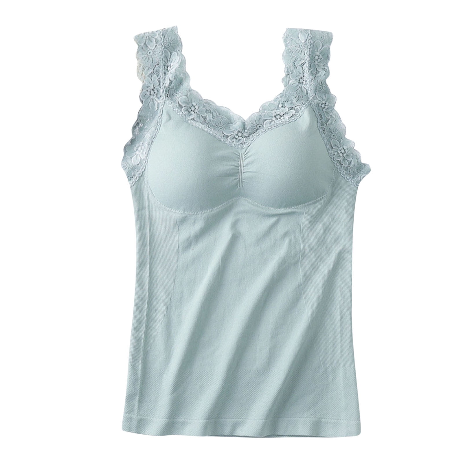 Vbarhmqrt Womens Crop Tops Long Comfortable Cotton Seamless Front