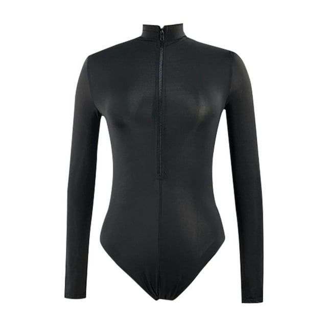 Vbarhmqrt Womens Swimsuits 1 Piece Tummy Control Summer Black Swimsuit Sports Long Sleeved