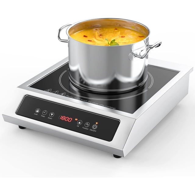 VBGK 1800W Portable Induction Cooktop, 9 Temp Levels, Auto-Shut-Off ...