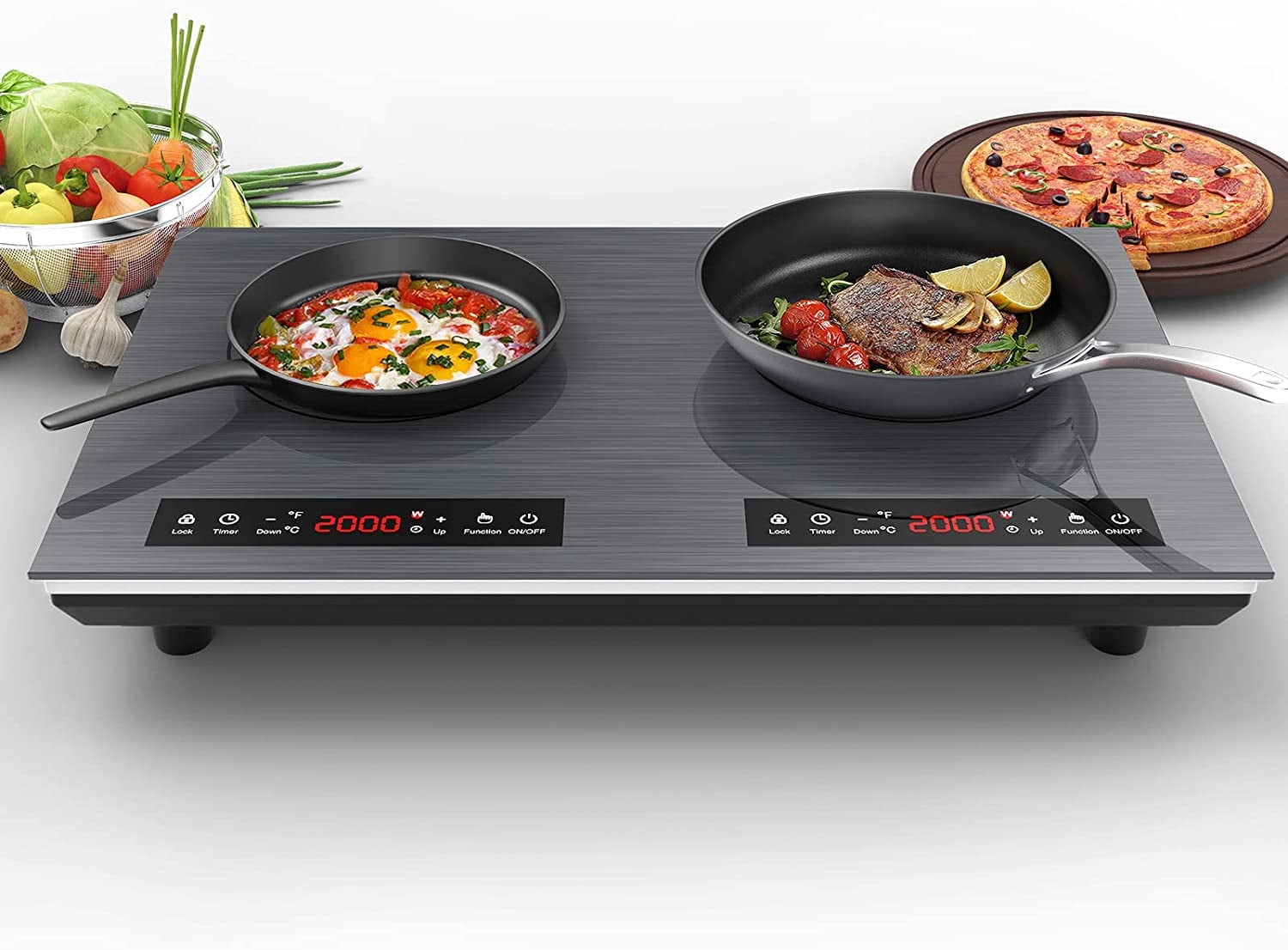 VBGK 24 inch Dual Burner Induction Cooktop, 4000W Electric Stove with ...