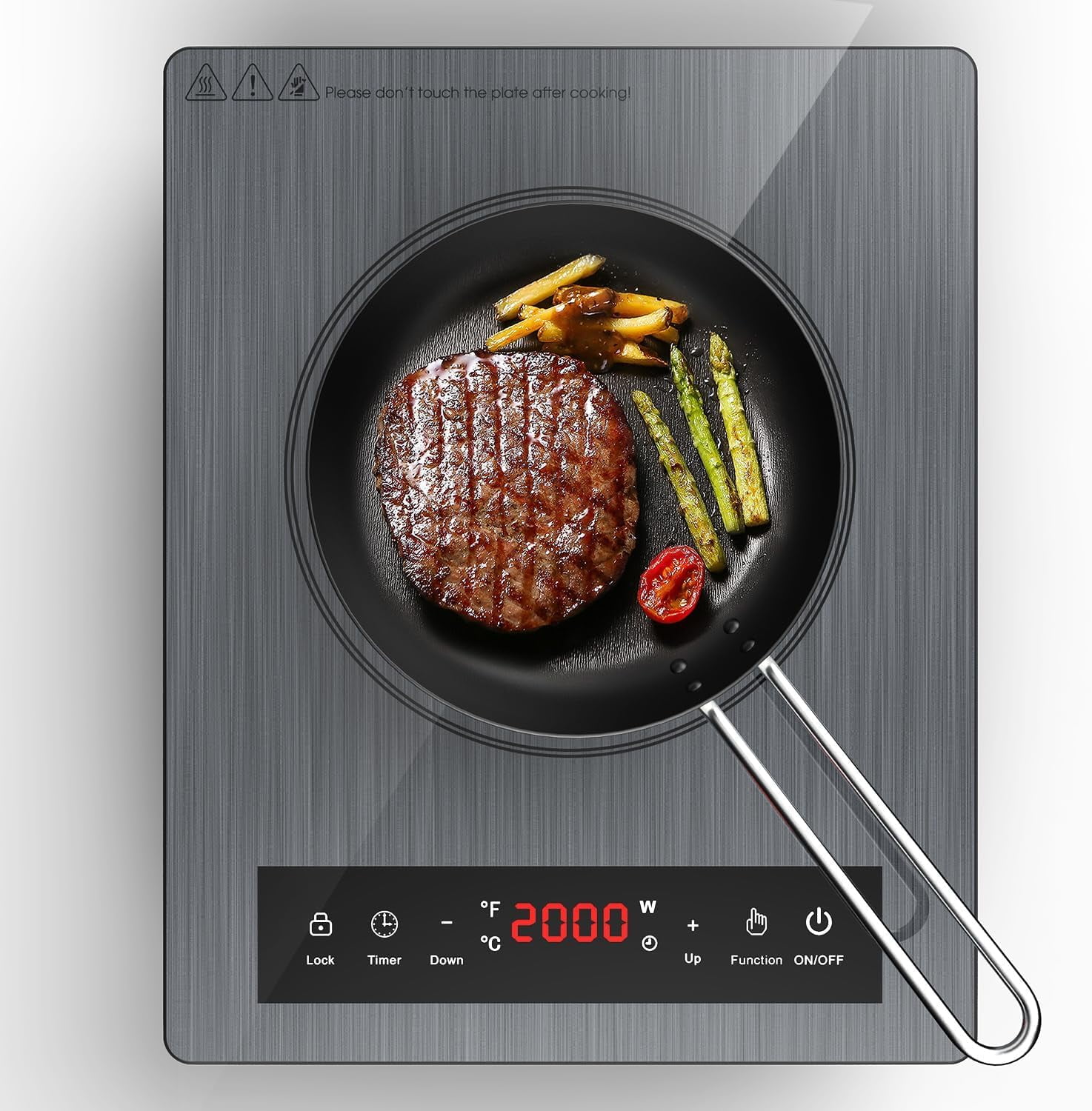 VBGK 1800W Portable Induction Cooktop, Single Burner, 120V with Plug ...