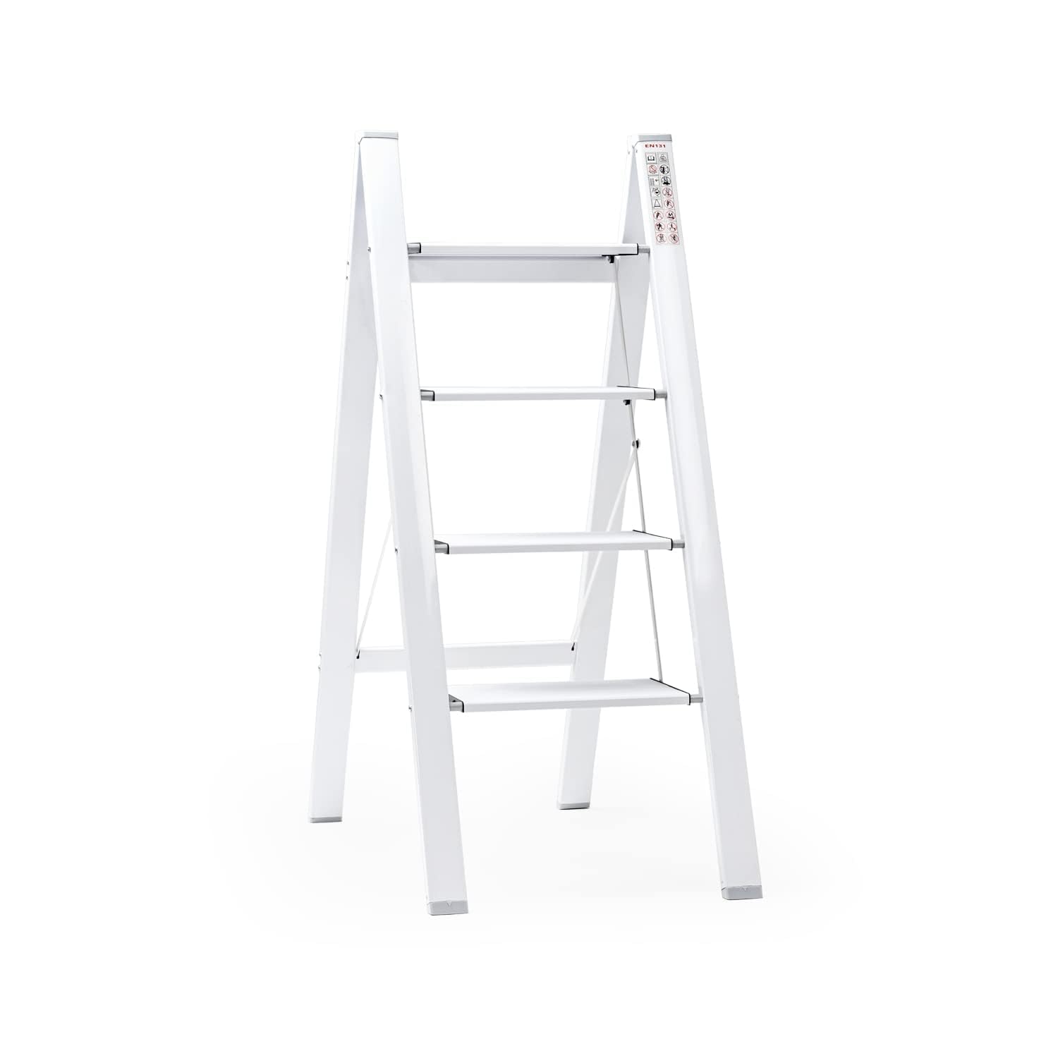 VBM 4 Step Ladder Lightweight Aluminum Folding Step Stool wWide ...