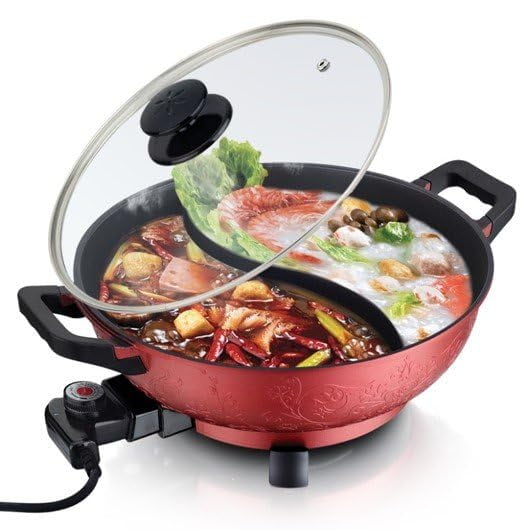 VBM Electric Griddle Skillet Shabu Shabu Hot Pot Nonstick Cooking ...